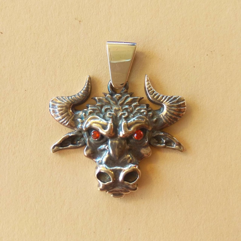 Buffalo Silver Pendant Bull Silver Neklace Head Bison - Etsy