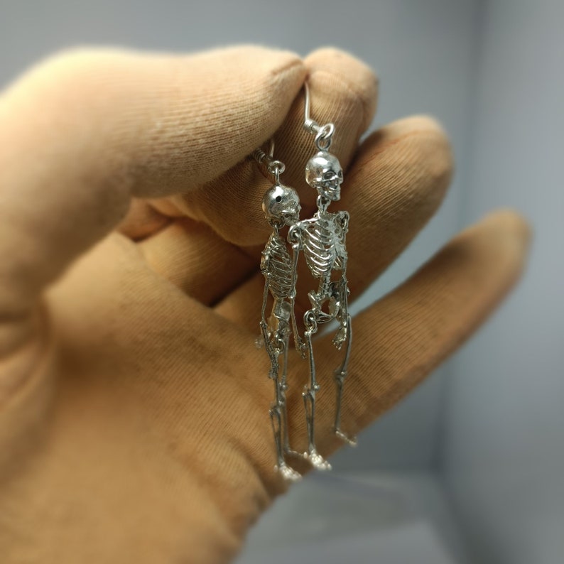 Movable Skeleton Bone Dangle Earrings - Etsy