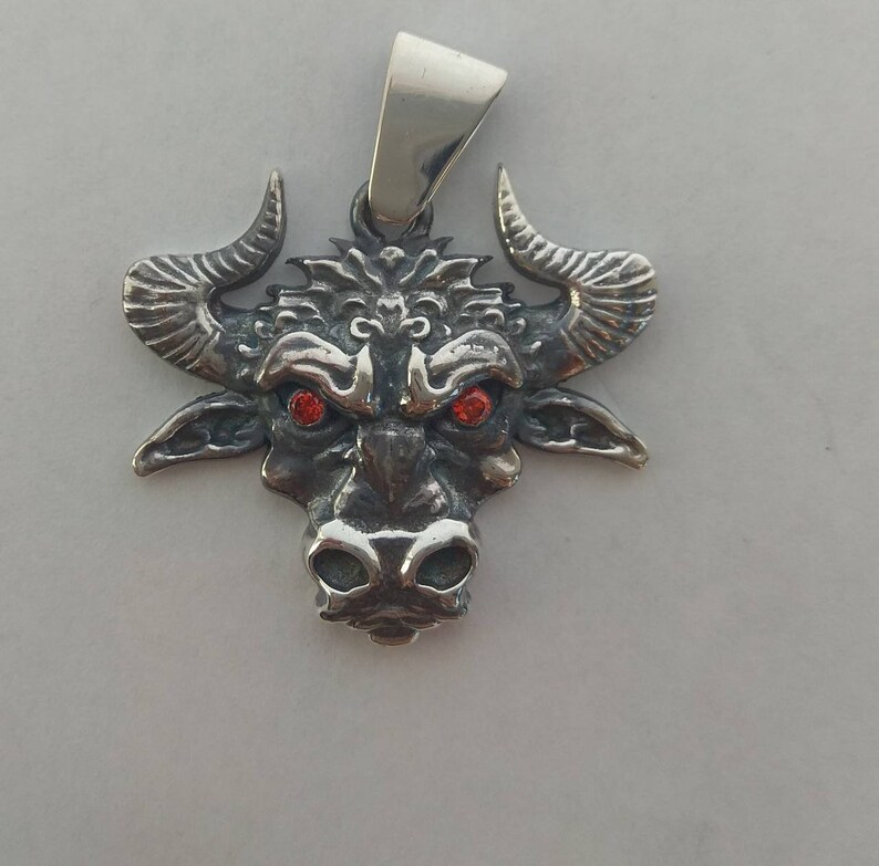 Buffalo silver pendant bull silver neklace head bison | Etsy