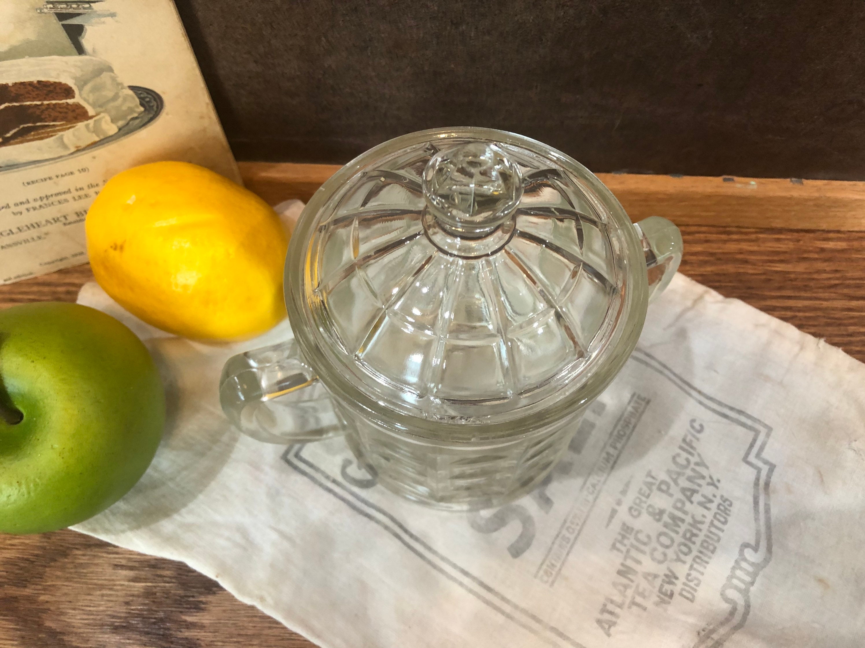 Antique Hazel Atlas Colonial Block Sugar Bowl With Lid - Etsy