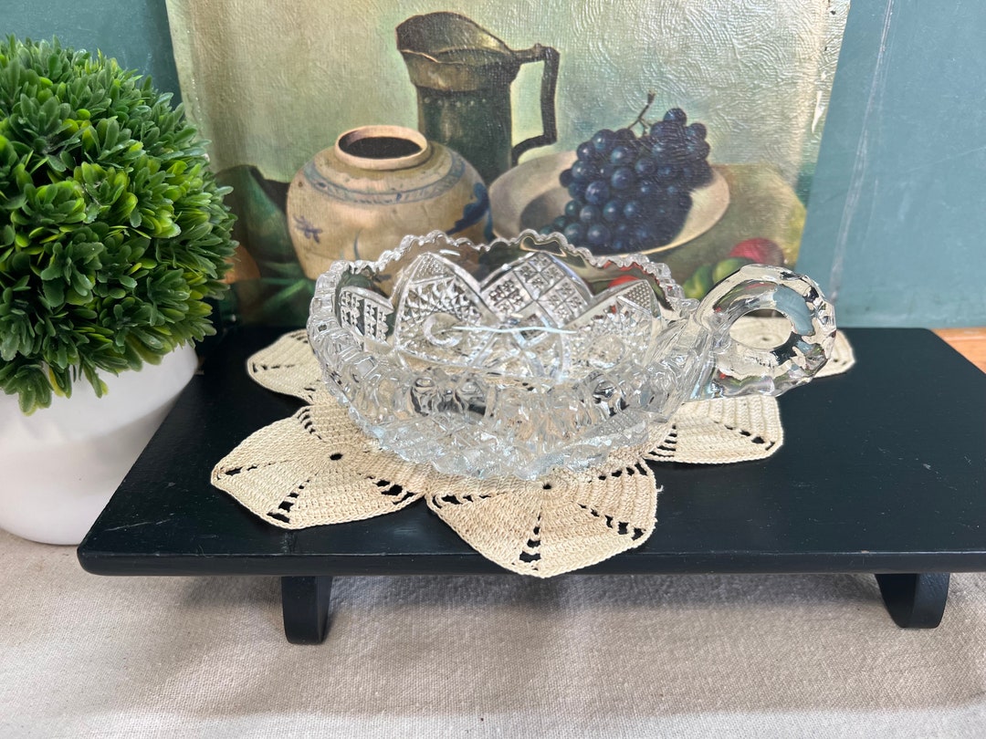 Crystal Glass Hobstar Nappy Dish - Etsy
