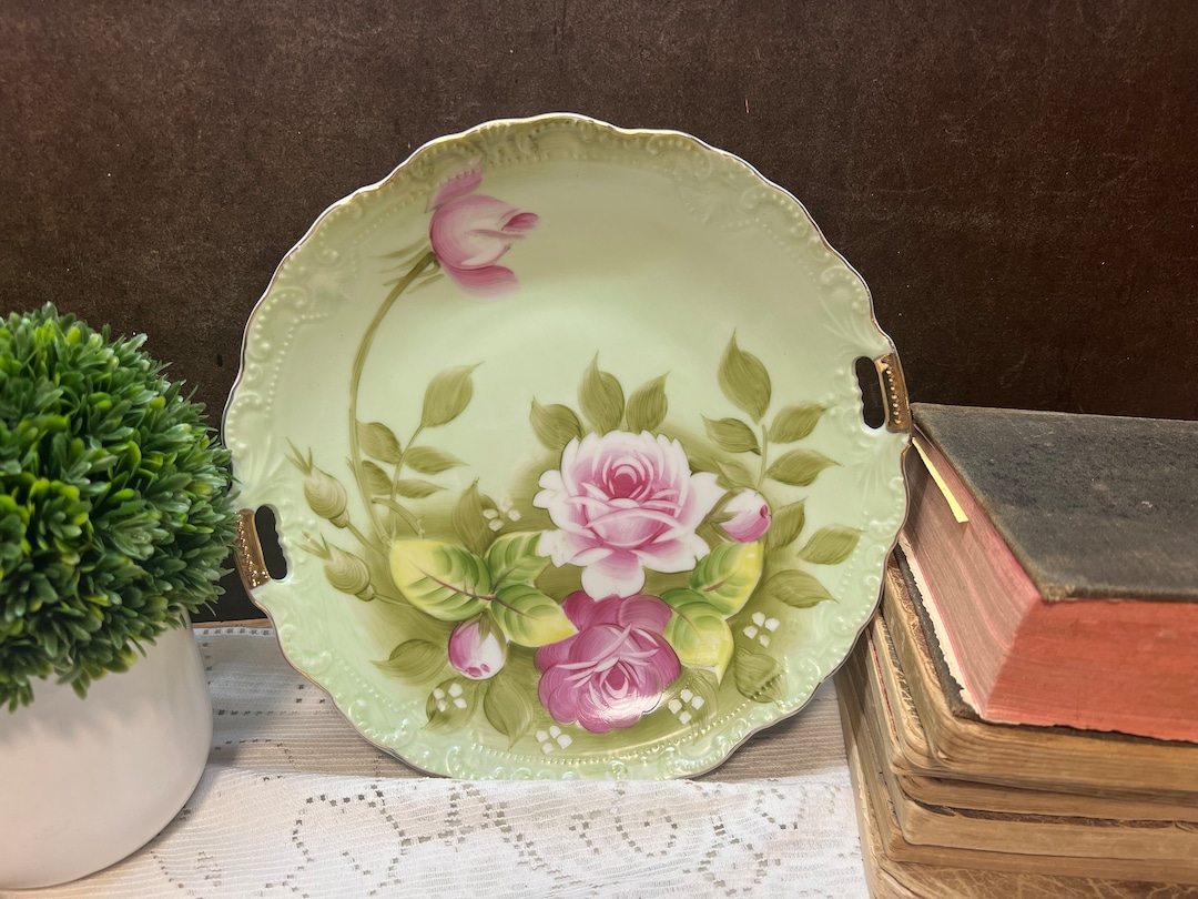 Lefton China Heritage Rose Plate Decorative - Etsy