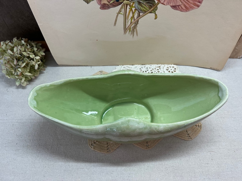 Glazed Pottery Drip Rim Mint Green Planter | Etsy