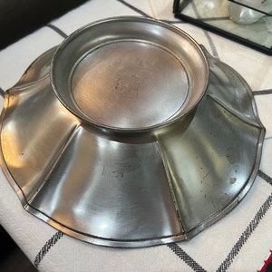 Homan Plate on Nickel Silver Pedestal Hammered Bowl USA - Etsy