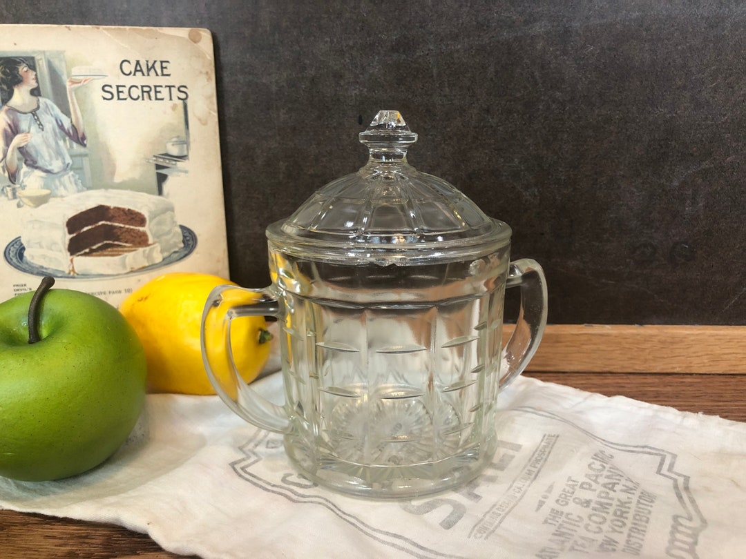 Antique Hazel Atlas Colonial Block Sugar Bowl With Lid - Etsy