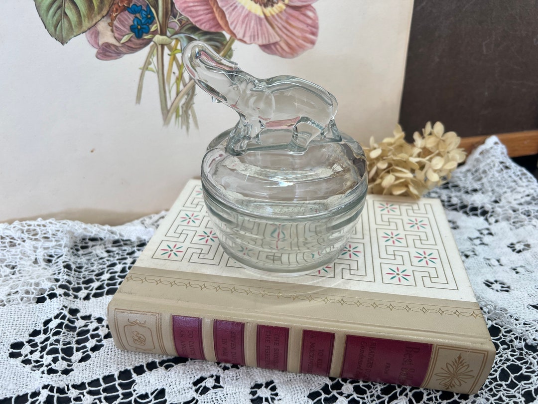 Elephant Lidded Dish Trinket Powder - Etsy