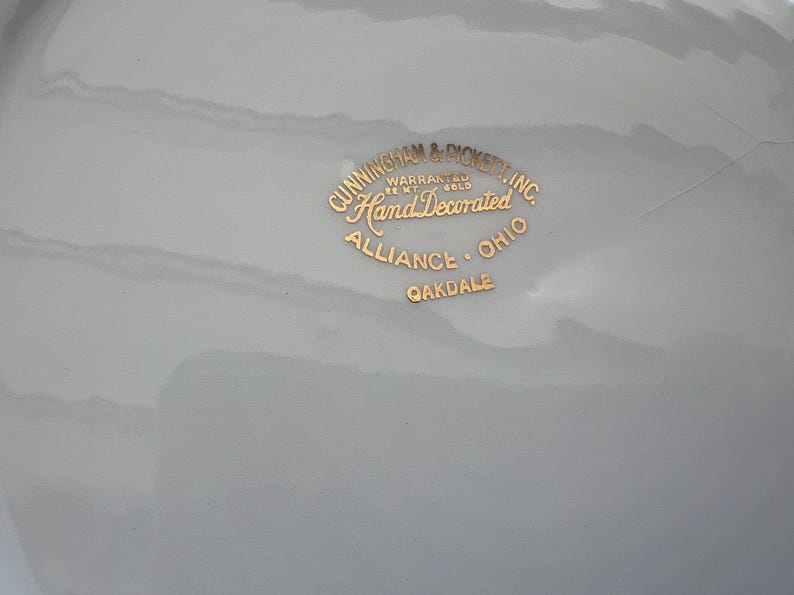 Cunningham & Pickett Oakdale Pattern Platter/plate With Handles - Etsy