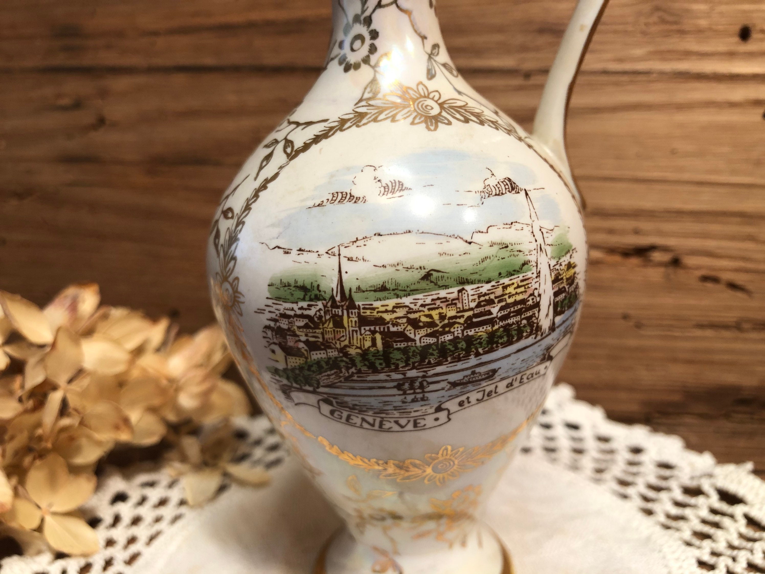Swiss Vase Ottlinger Sevelen Geneve Gold Rimmed - Etsy