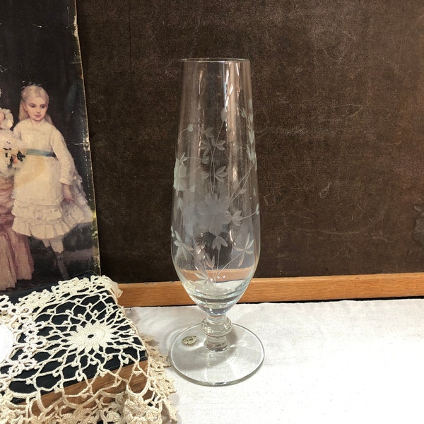 Footed Glass Vase - Etsy