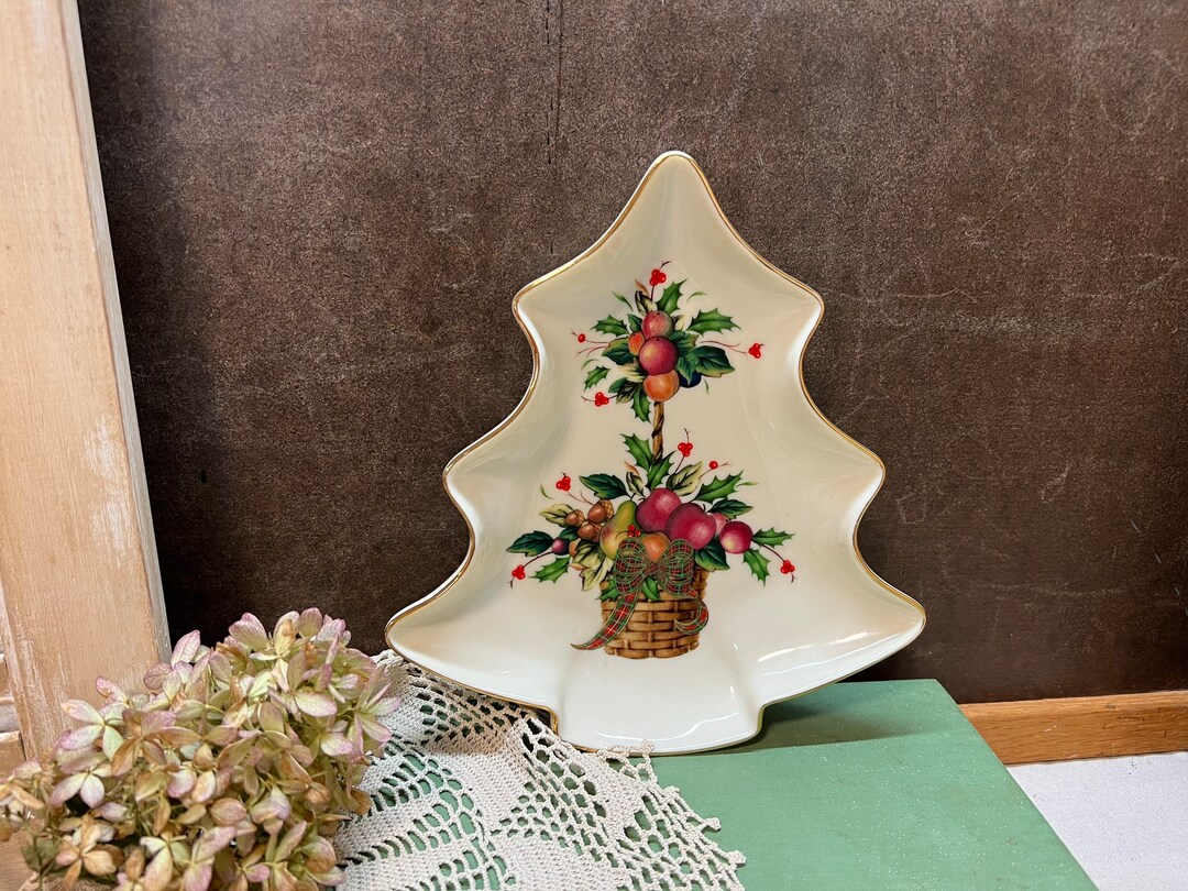 Lenox Holiday Tartan Christmas Tree Dish - Etsy