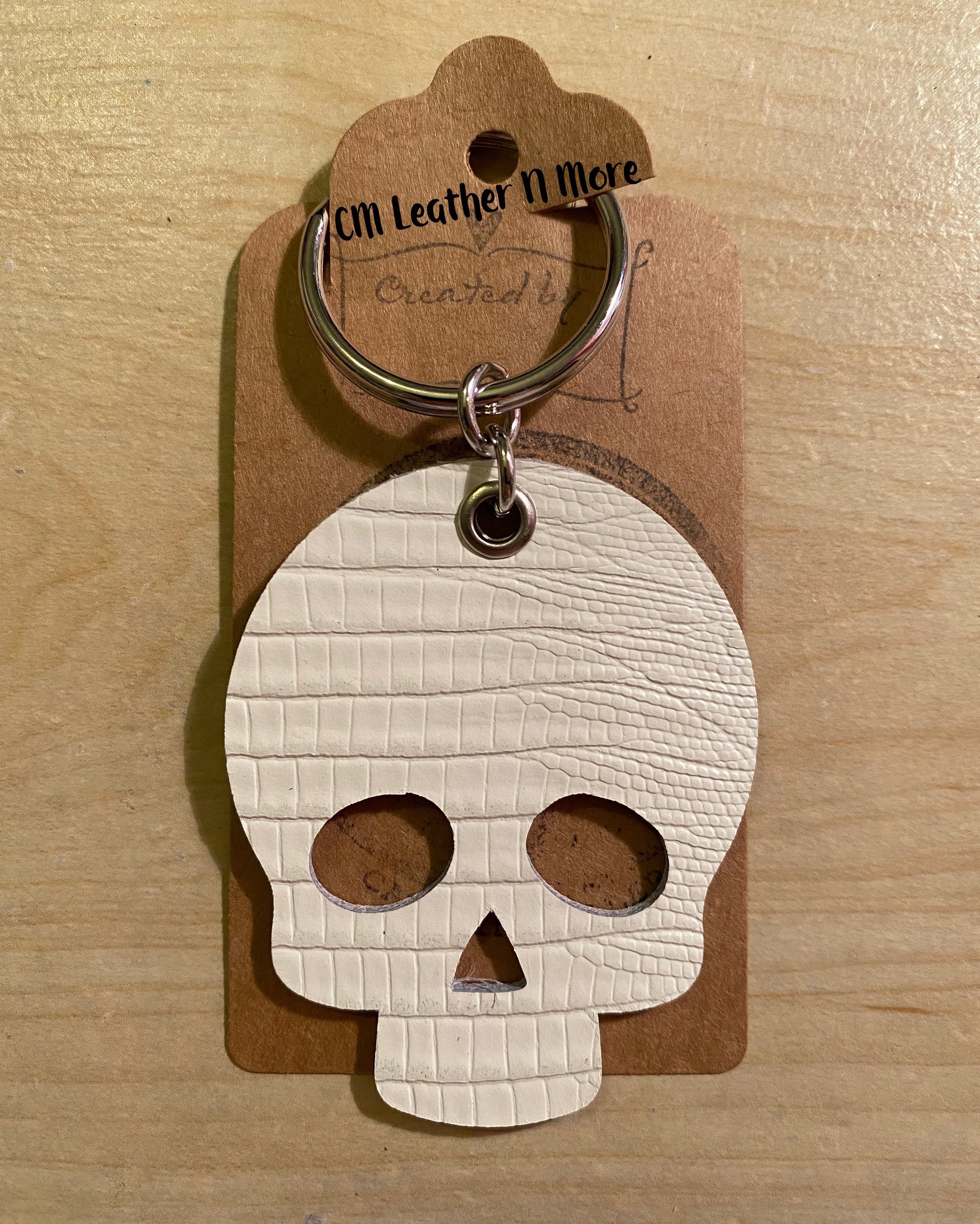 Handmade Leather Skull Keychain - Etsy