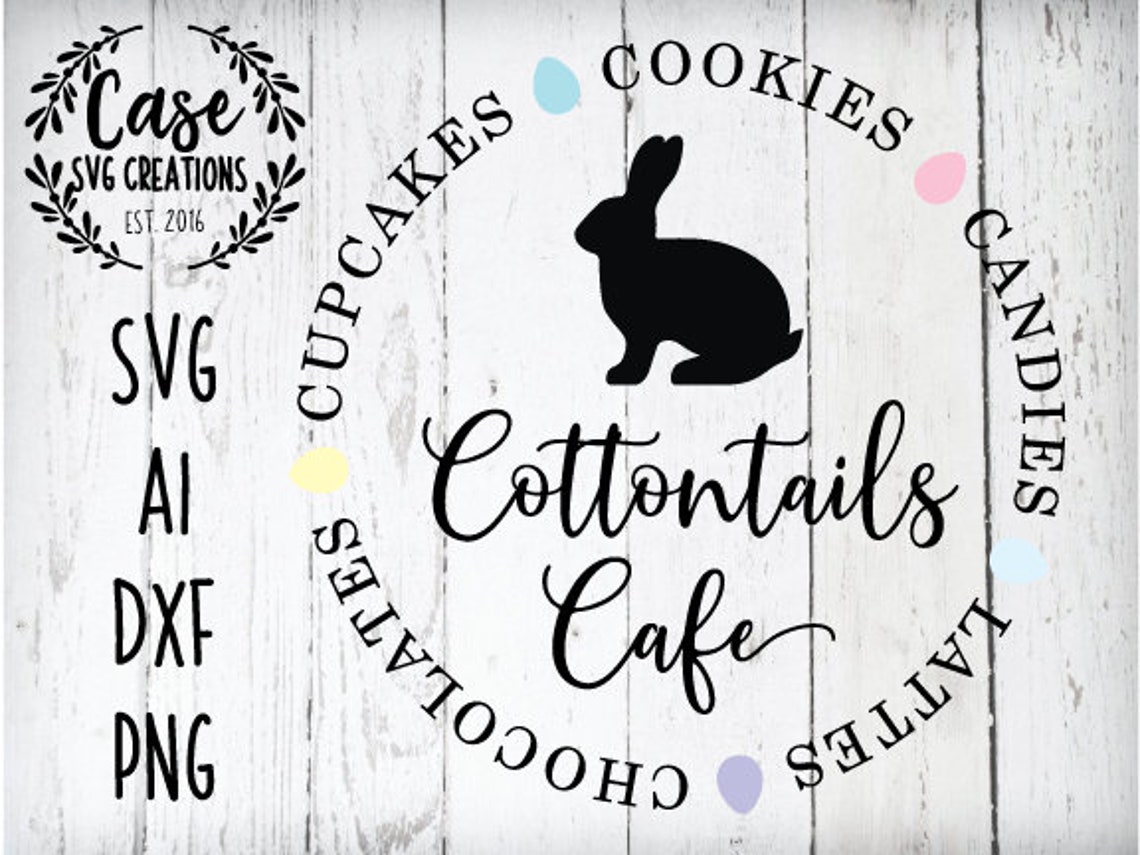 Easter SVG Cottontails Cafe SVG Cutting File Ai Dxf and - Etsy