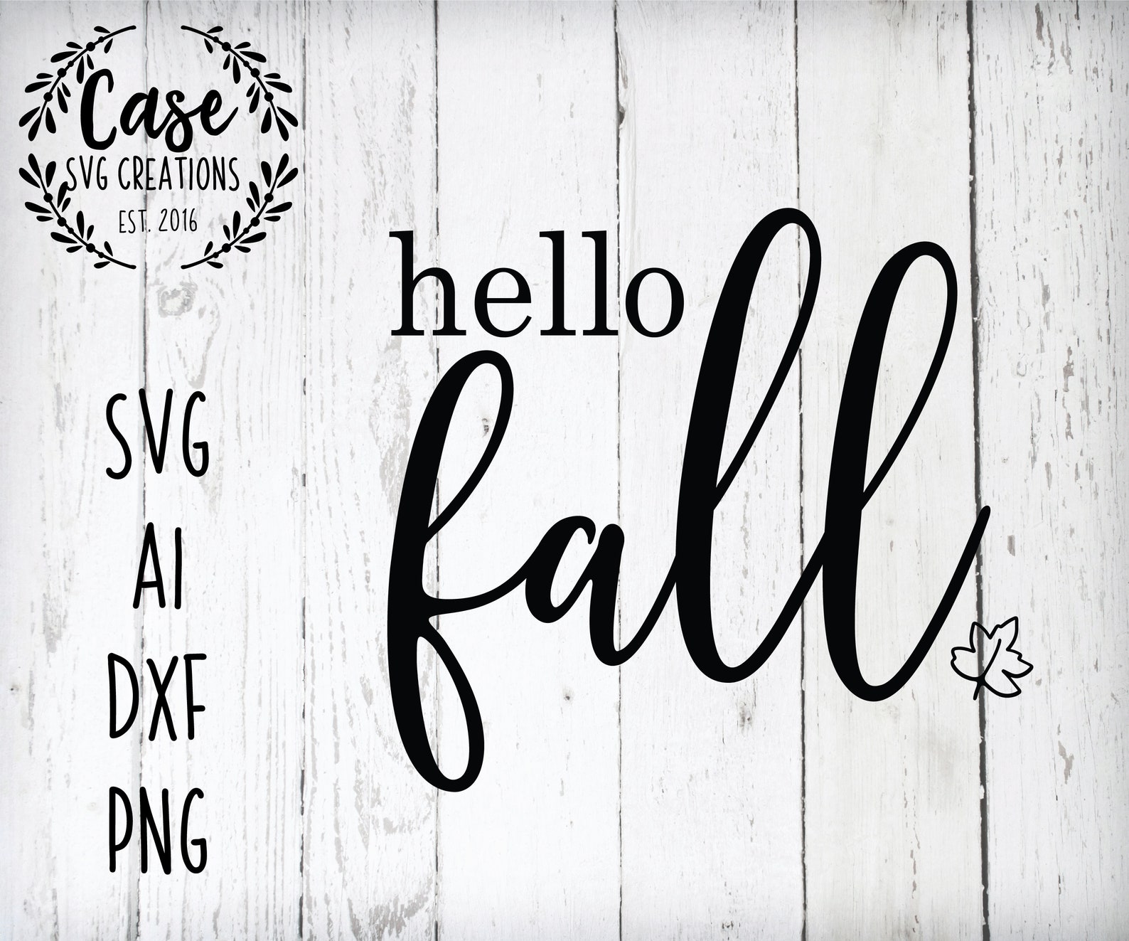 Hello Fall SVG Cutting File AI Dxf and Printable PNG Files | Etsy