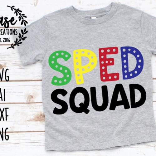 SPED Squad SVG Cutting File Ai Dxf and Printable PNG Files - Etsy