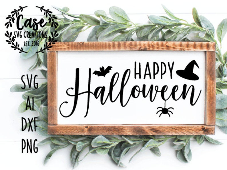 Happy Halloween SVG Cutting File AI Dxf and Printable PNG - Etsy