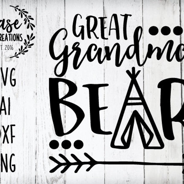 Grandma Bear Svg - Etsy