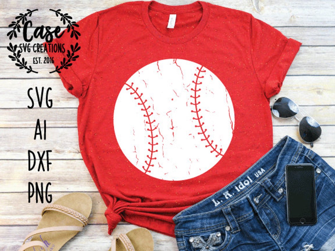Distressed Baseball SVG Cutting File, Ai, Dxf and Printable PNG Files ...