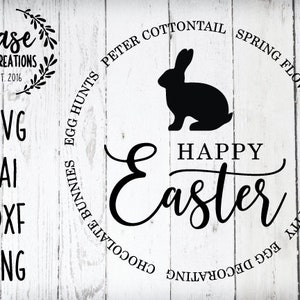 Happy Easter SVG Files for Cricut, Dxf, Ai and Printable PNG Files for ...