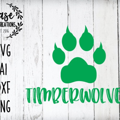 Timberwolves Paw Print SVG PNG DXF Files Instant Download | Etsy