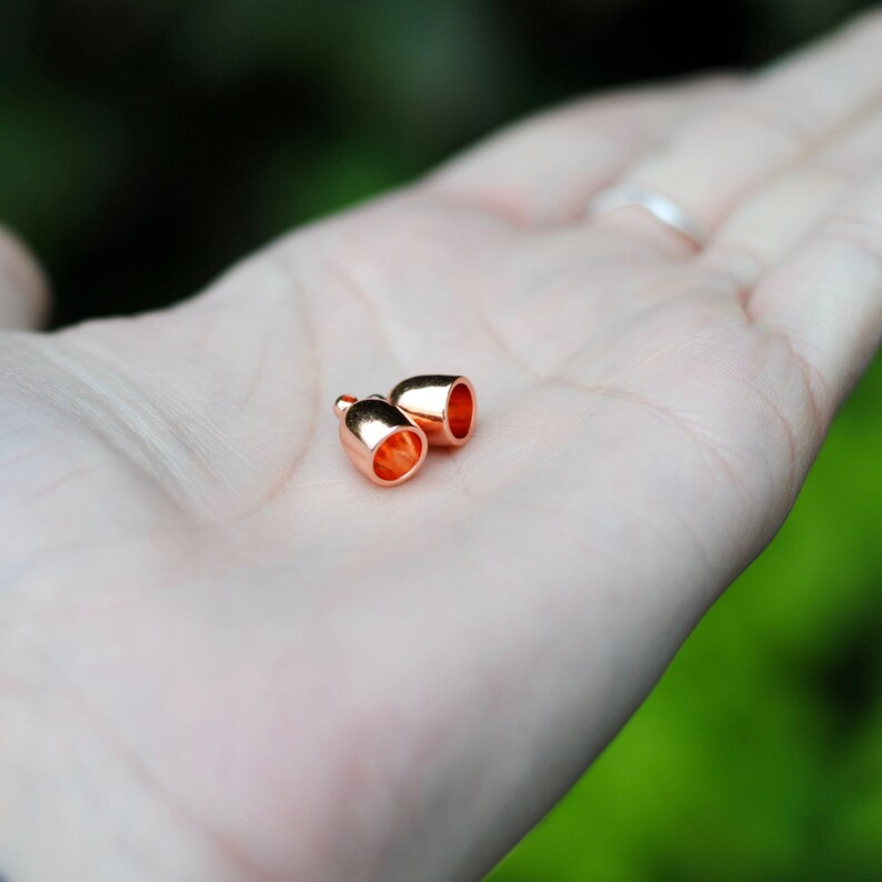 8mm Bullet End Cap / Bright Copper Plated / 4 Pieces / FND007 | Etsy