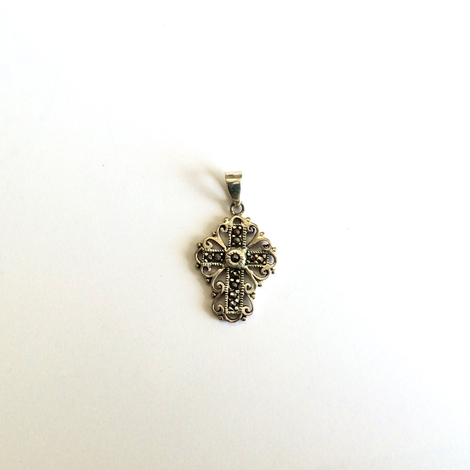 Marcasite Pendant / Cross Pendant / Sterling Cross / PEN004 - Etsy