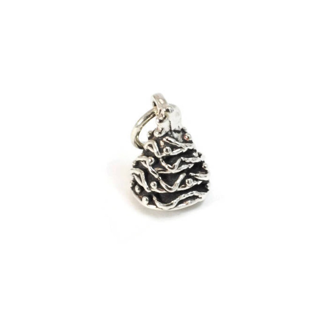 Sterling Silver Christmas Tree Charm / Small Evergreen Tree / Charm ...