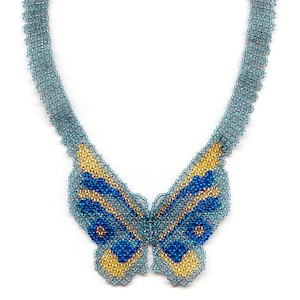 Pattern Seed Beaded Butterfly Necklace Instructions Beading Netting ...