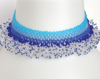 Pattern Seed Beaded Necklace Netting Stitch Tutorial (Download Now) - Etsy