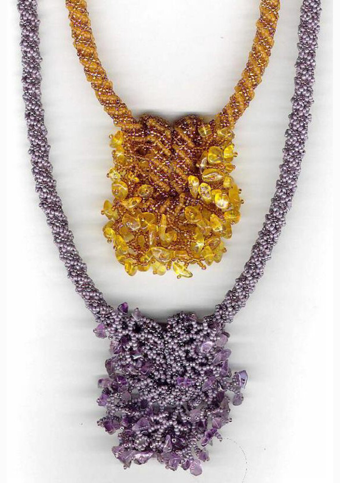 Pattern Seed Beaded Necklace Instructions Beading Tubular Netting ...