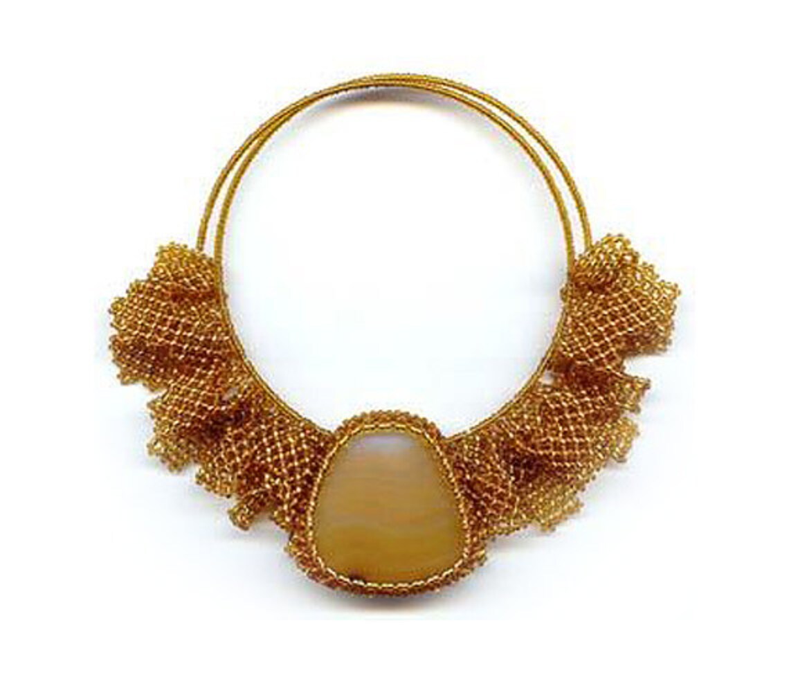 Beginner Pattern Seed Beaded Honeycomb Bee Necklace Instructions ...