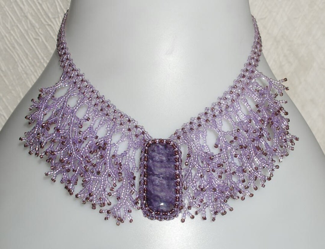 Pattern Seed Beaded Necklace Detailed Tutorial Instructions Coraling ...