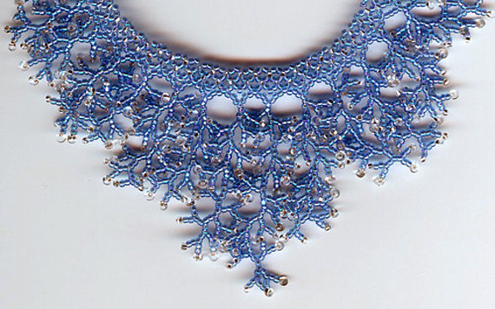 Pattern Seed Beaded Necklace Netting Stitch Detailed Tutorial ...