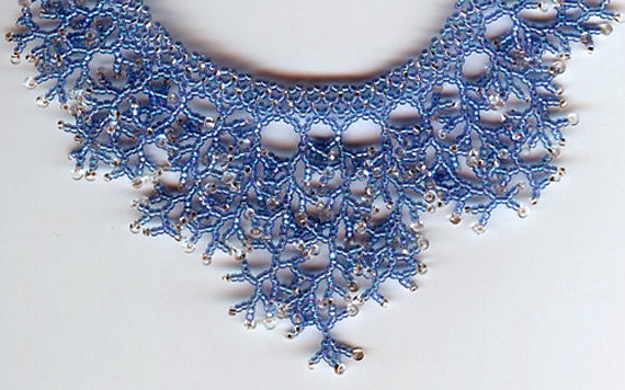 Pattern Seed Beaded Necklace Netting Stitch Detailed Tutorial ...