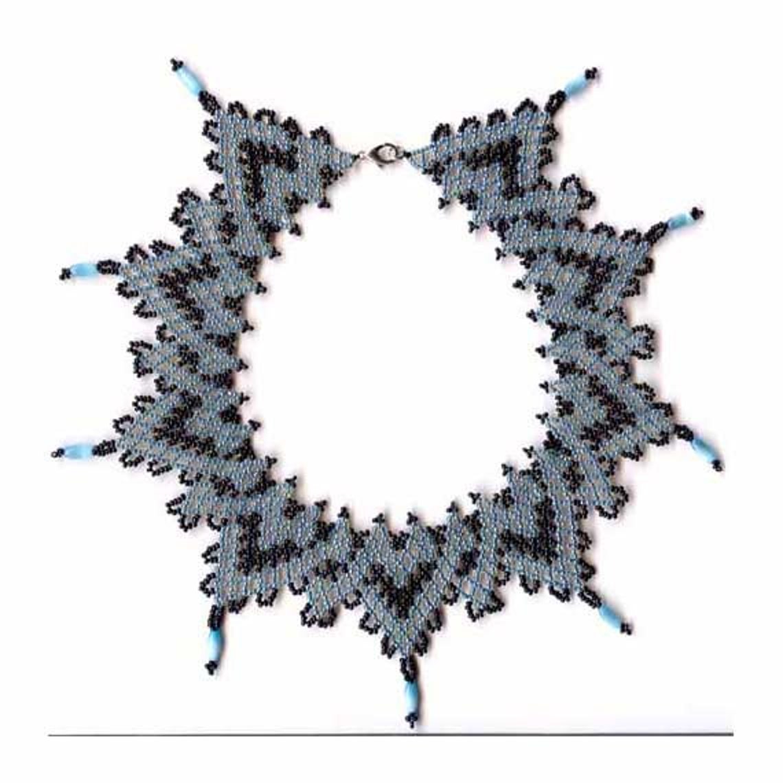 Beginner Pattern Seed Beaded Necklace Instructions Beading Netting ...