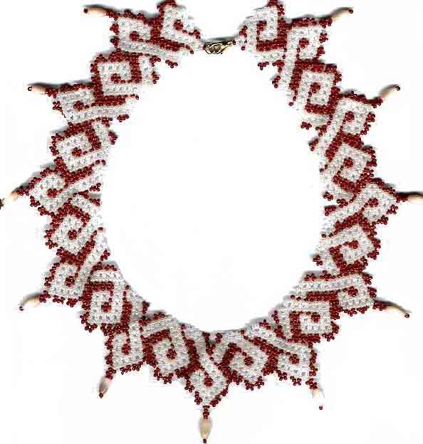 Beginner Pattern Seed Beaded Necklace Instructions Beading Netting ...