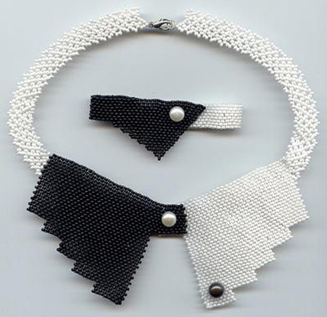 Pattern Seed Beaded Necklace Detailed Instructions Beading Netting ...