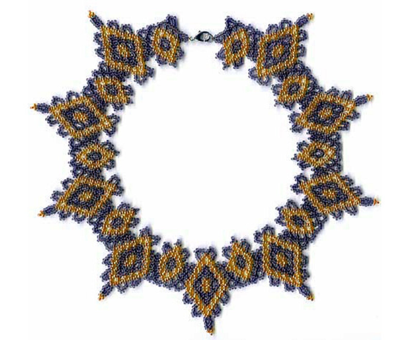 Beginner Pattern Seed Beaded Necklace Instructions Beading Netting ...