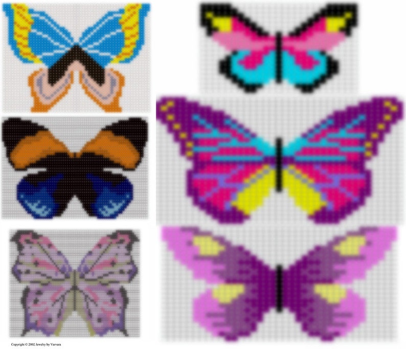 Pattern Seed Beaded Butterfly Necklace Instructions Beading Netting ...