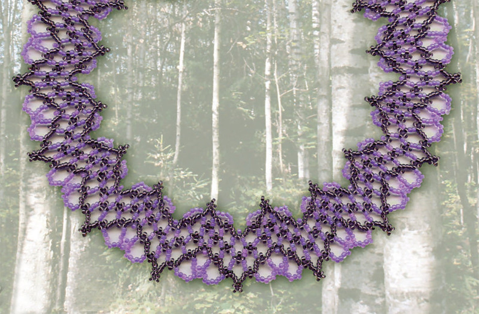 Beginner Pattern Seed Beaded Necklace Instructions Beading Netting ...