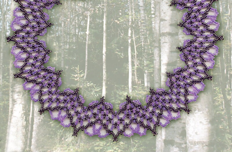 Beginner Pattern Seed Beaded Necklace Instructions Beading Netting ...