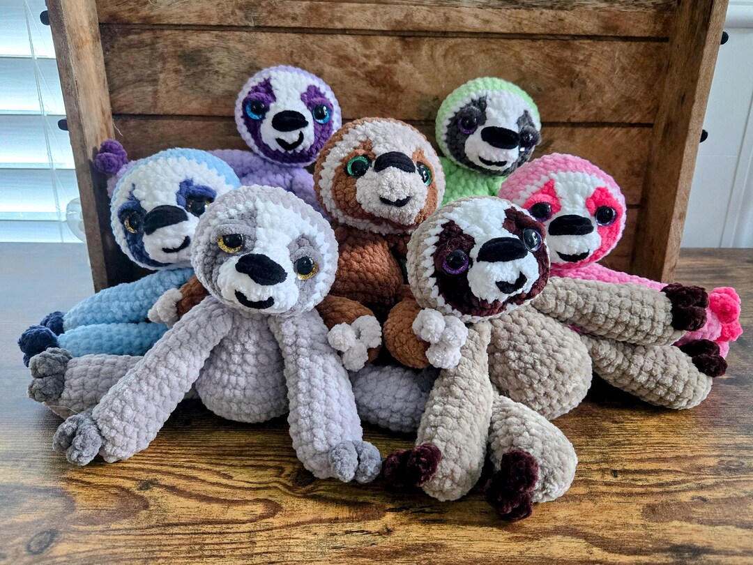 Crochet Sloth Plush – Chunky Plushie – Handmade Stuffed Sloth – Soft ...
