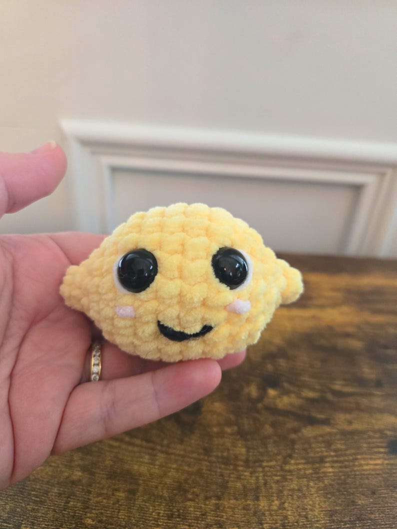 Small Crochet Lemon Plush – Mini Amigurumi Lemon – Kawaii Fruit Plushie ...