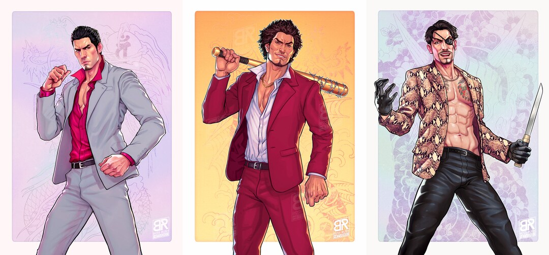 Kiryu Ichiban Majima Triple Pack - Art Prints - Etsy