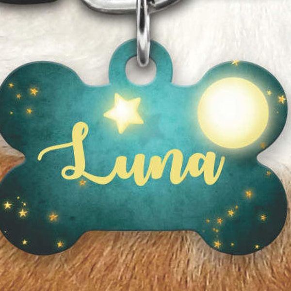 Moon Dog Tag - Etsy