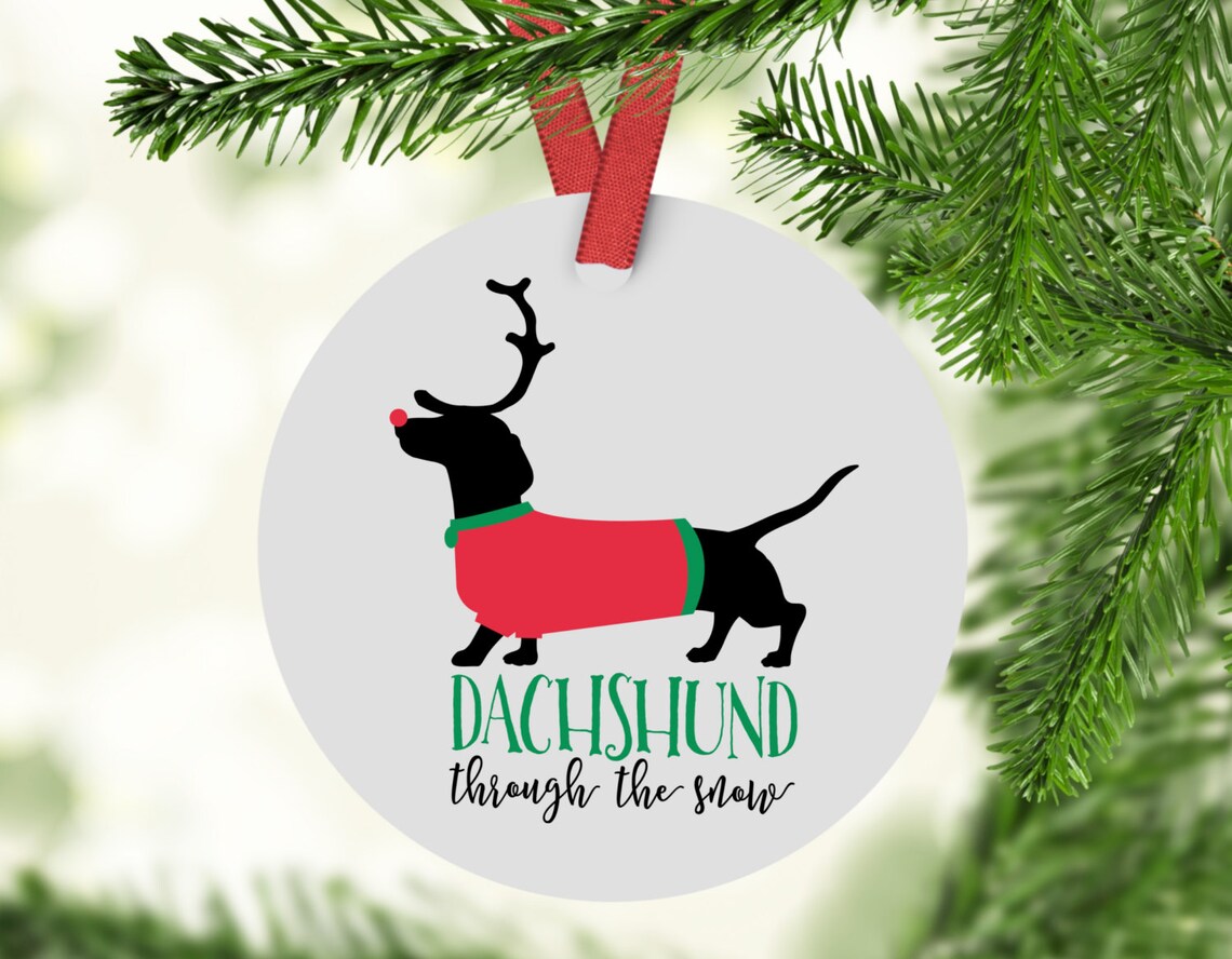 Dachshund Through the Snow Christmas Ornament Dachshund - Etsy