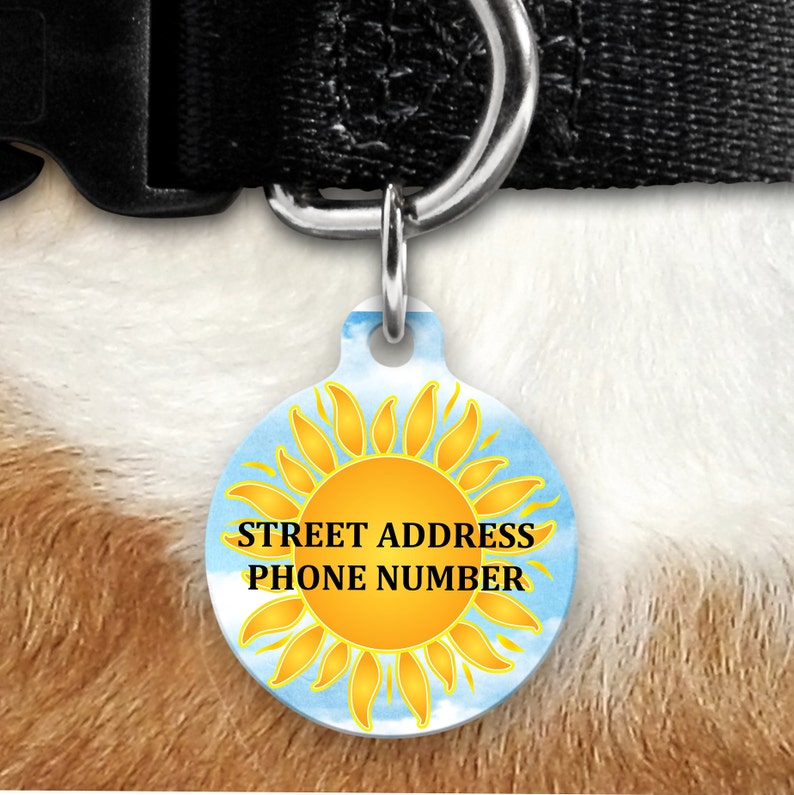 Sunny Dog Tag Dog Tag for Dogs Custom Pet ID Tag Sun Dog - Etsy