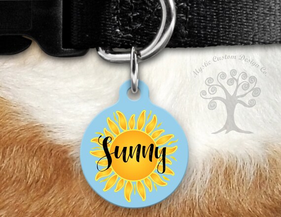 Sunny Dog Tag Dog Tag for Dogs Custom Pet ID Tag Sun Dog | Etsy