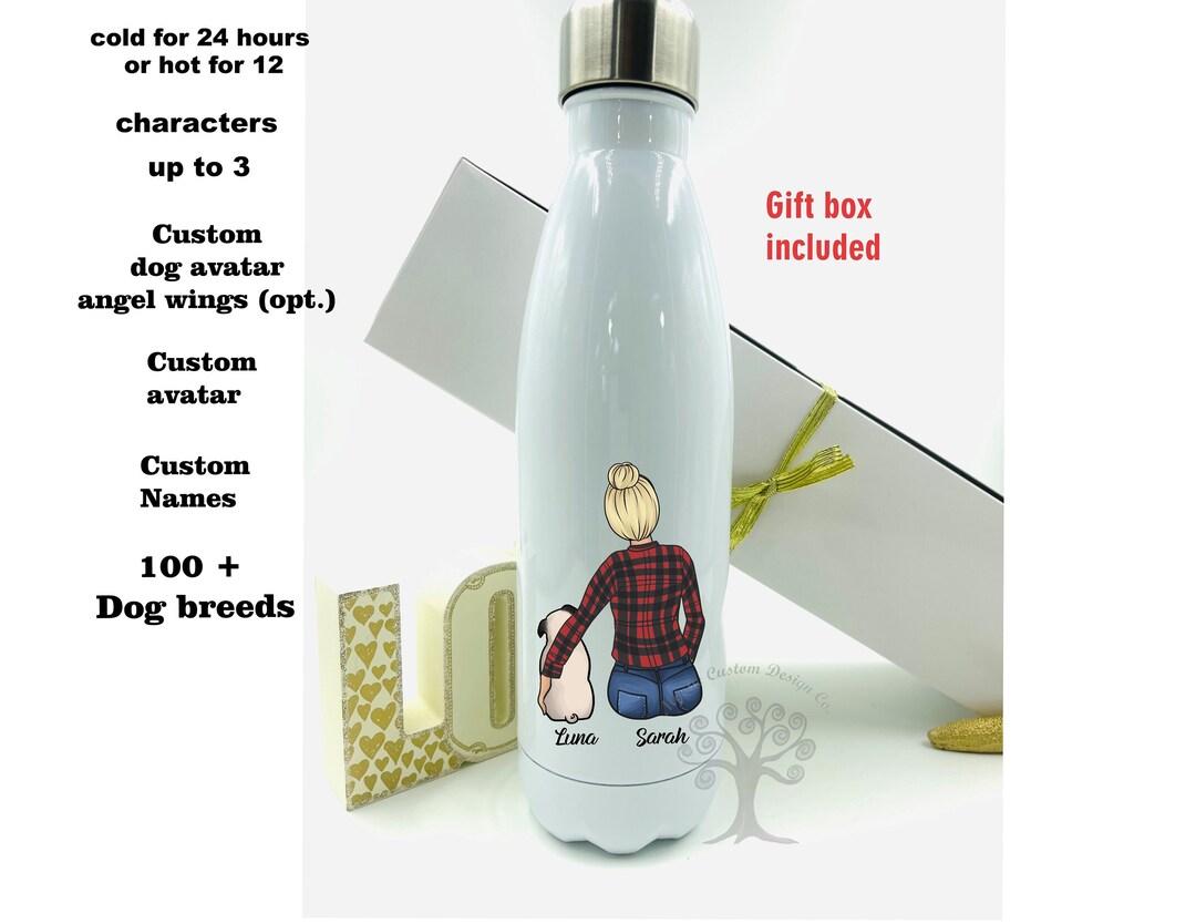 Personalized Pug Water Bottle Pug Mom Custom Dog Mom Dog - Etsy New Zealand