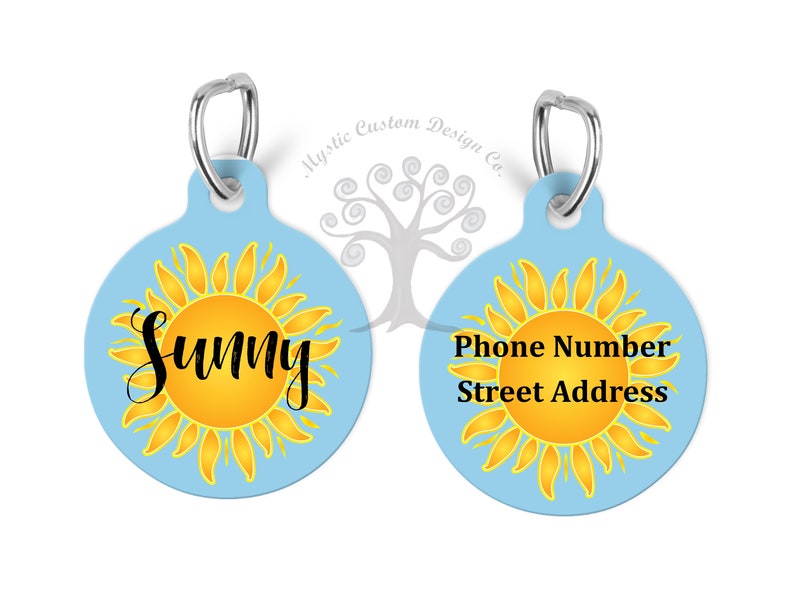 Sunny Dog Tag Dog Tag for Dogs Custom Pet ID Tag Sun Dog - Etsy