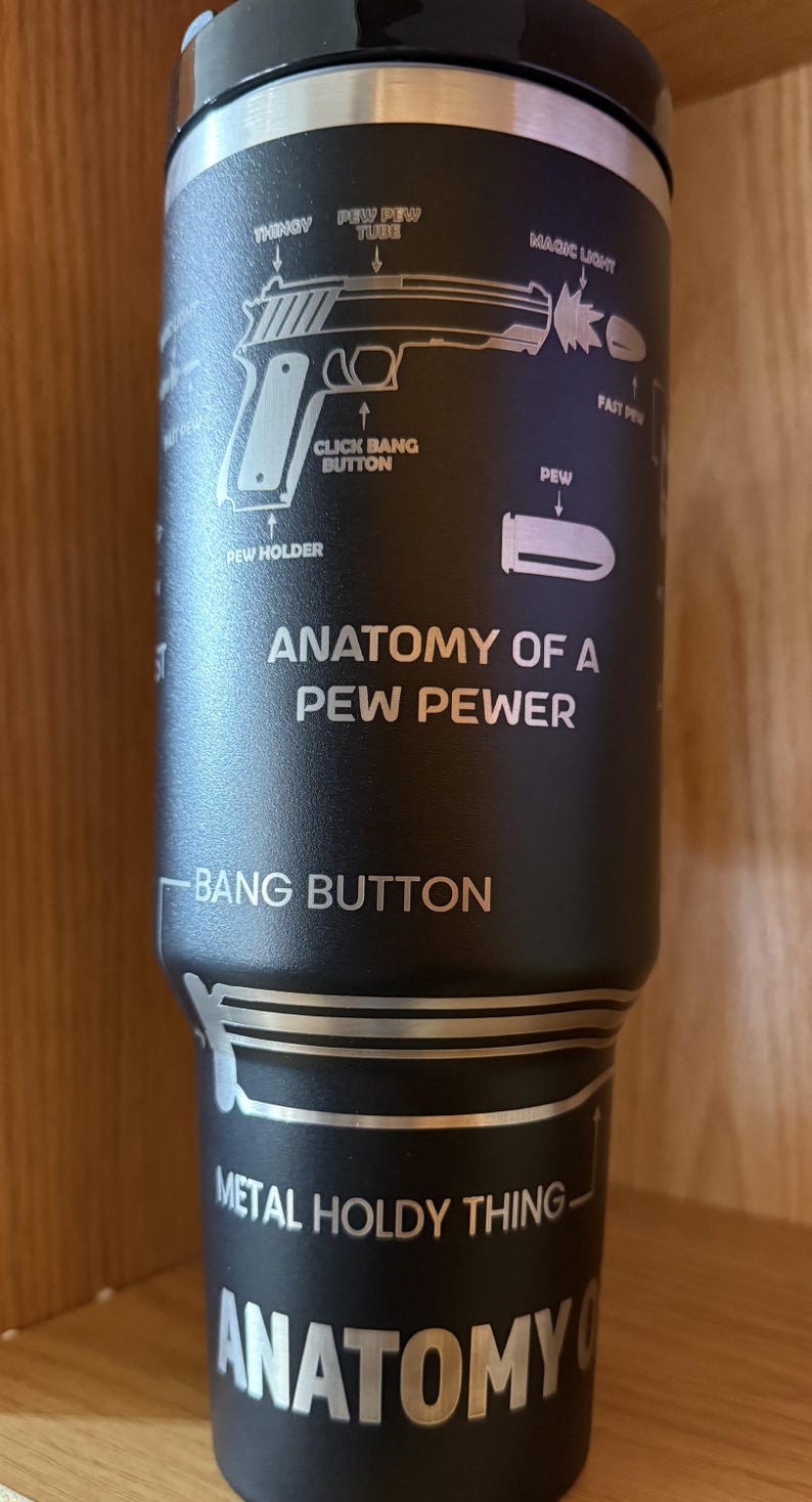 Anatomy of a Pew Pewer 40 Oz Tumbler - Etsy